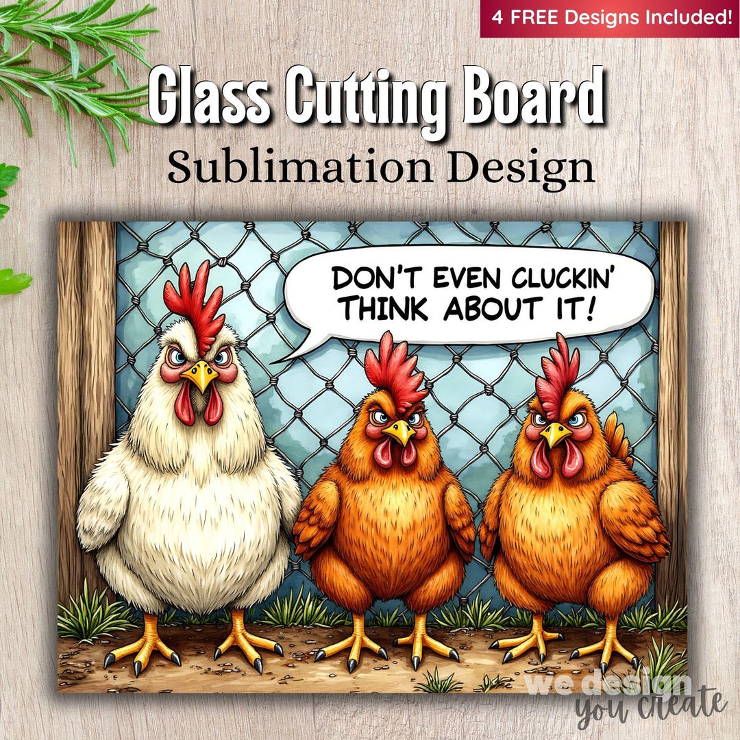 Funny Chicken Cutting Board PNG, Farmhouse Kitchen Sublimation Design ...