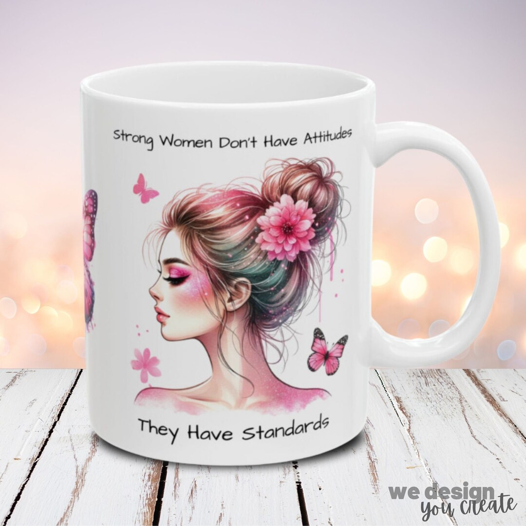 Strong Woman Mug Wrap 11oz and 15oz Mug Sublimation Design, Instant ...
