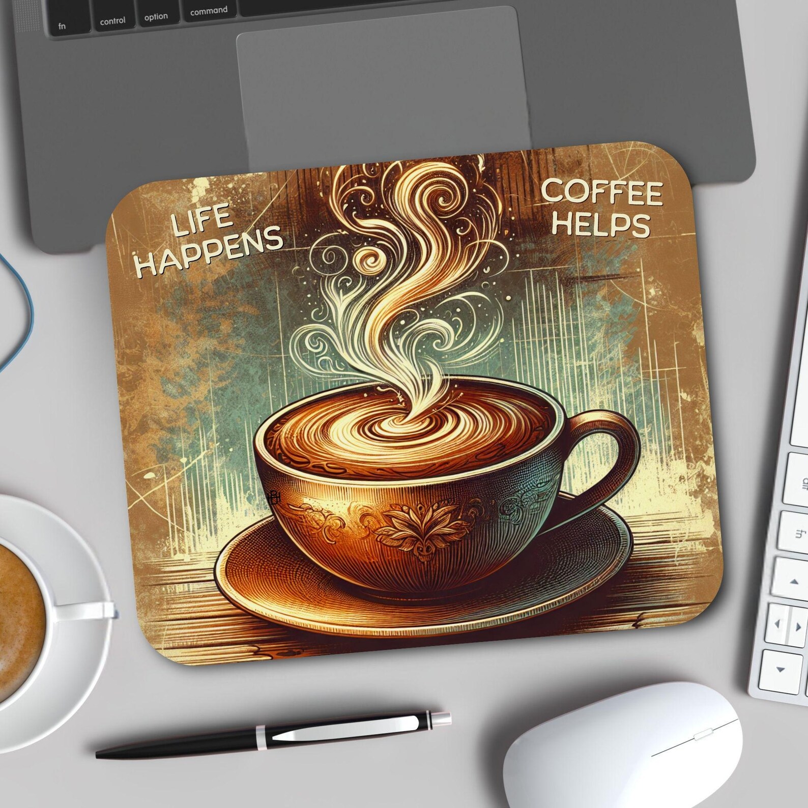 Coffee Mouse Pad Sublimation Design, Coffee Lover Gift, Desk Decor ...