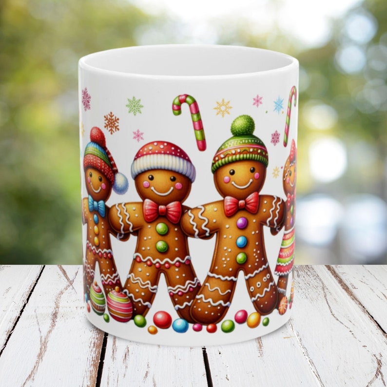 Gingerbread Mug Wrap 11oz and 15oz Mug Sublimation Design, Christmas ...
