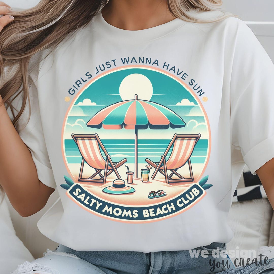 Beach Club Shirt PNG, Salty Moms Shirt Sublimation Design, Mom Shirt ...