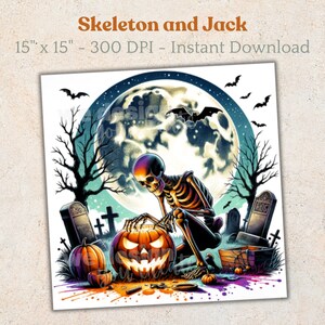 Skeleton and Jack-o-lantern PNG, Skeleton Png, Halloween Spooky Season ...