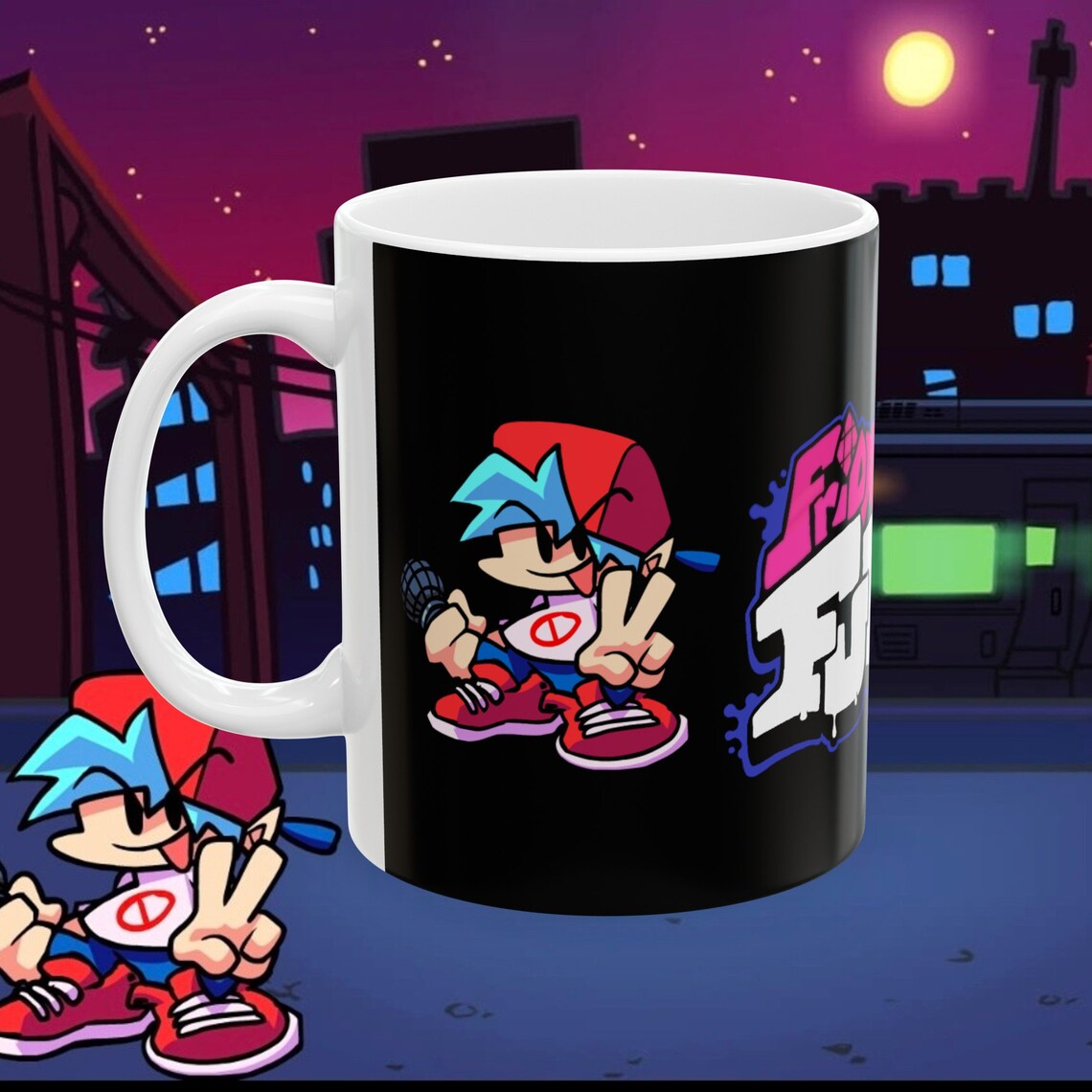 Friday Night Funkin Fnf Boyfriend Pico Picos School Ceramic Mug, 11oz ...