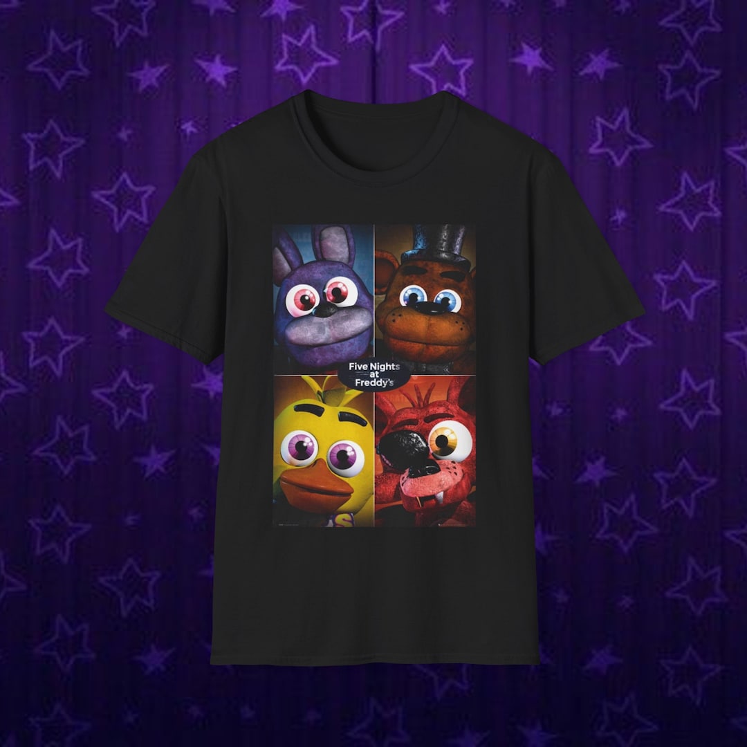 Five Nights at Freddys Plush Fnaf Bonnie Chica Foxy Unisex Softstyle T ...