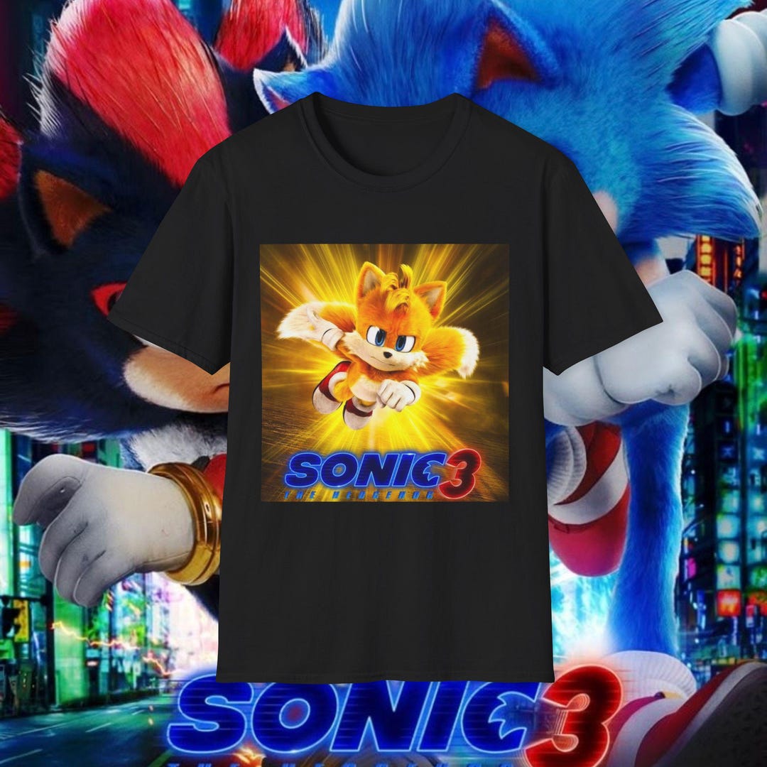 Sonic the Hedgehog 3 Shadow Tails Knuckles Unisex Softstyle T-shirt - Etsy