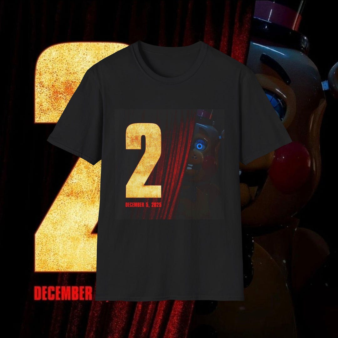 Fnaf 2 Movie Toy Freddy Five Nights at Freddys Unisex Softstyle T-shirt ...