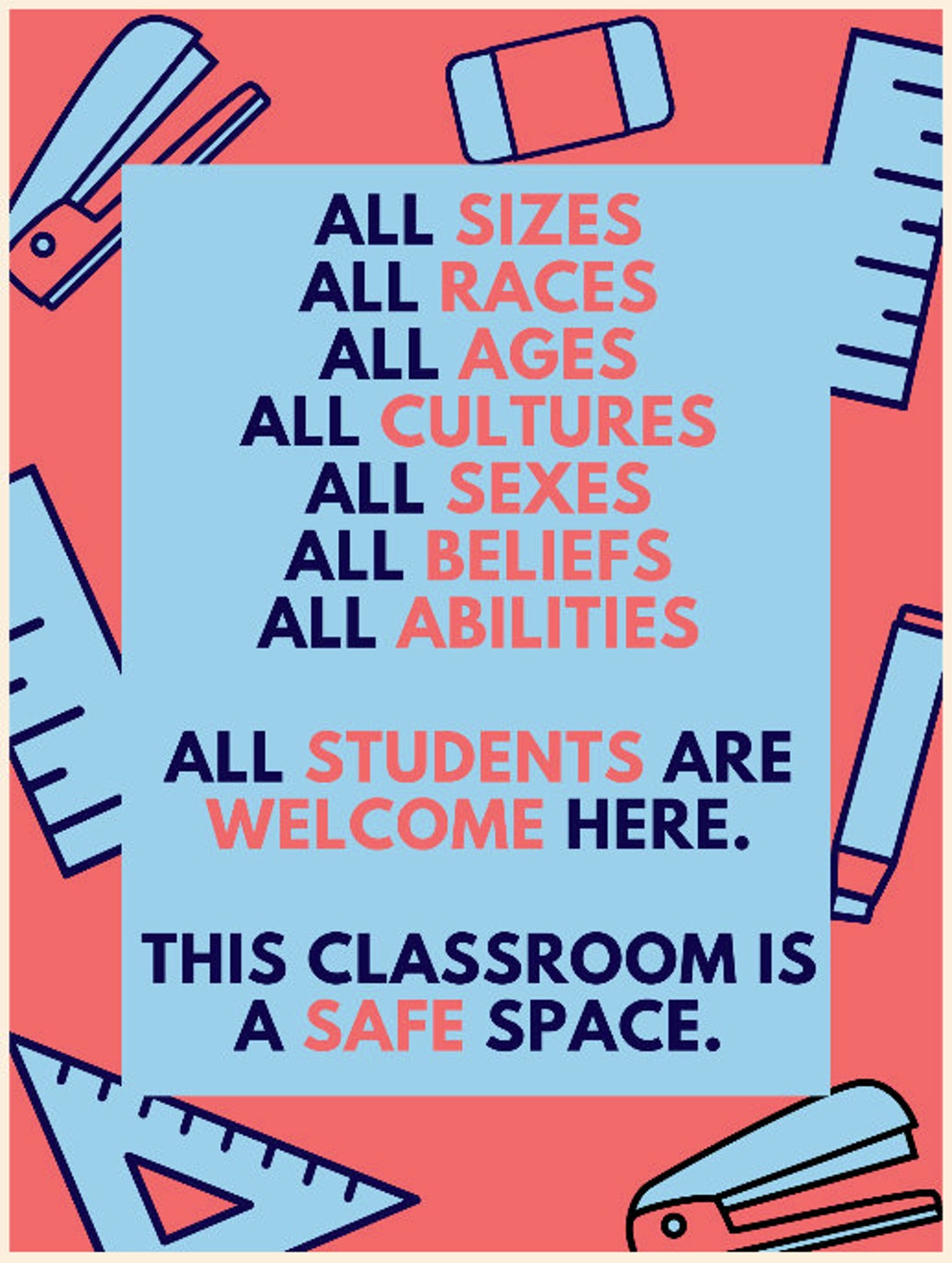 Digital Download Inclusive Classroom Poster - Etsy