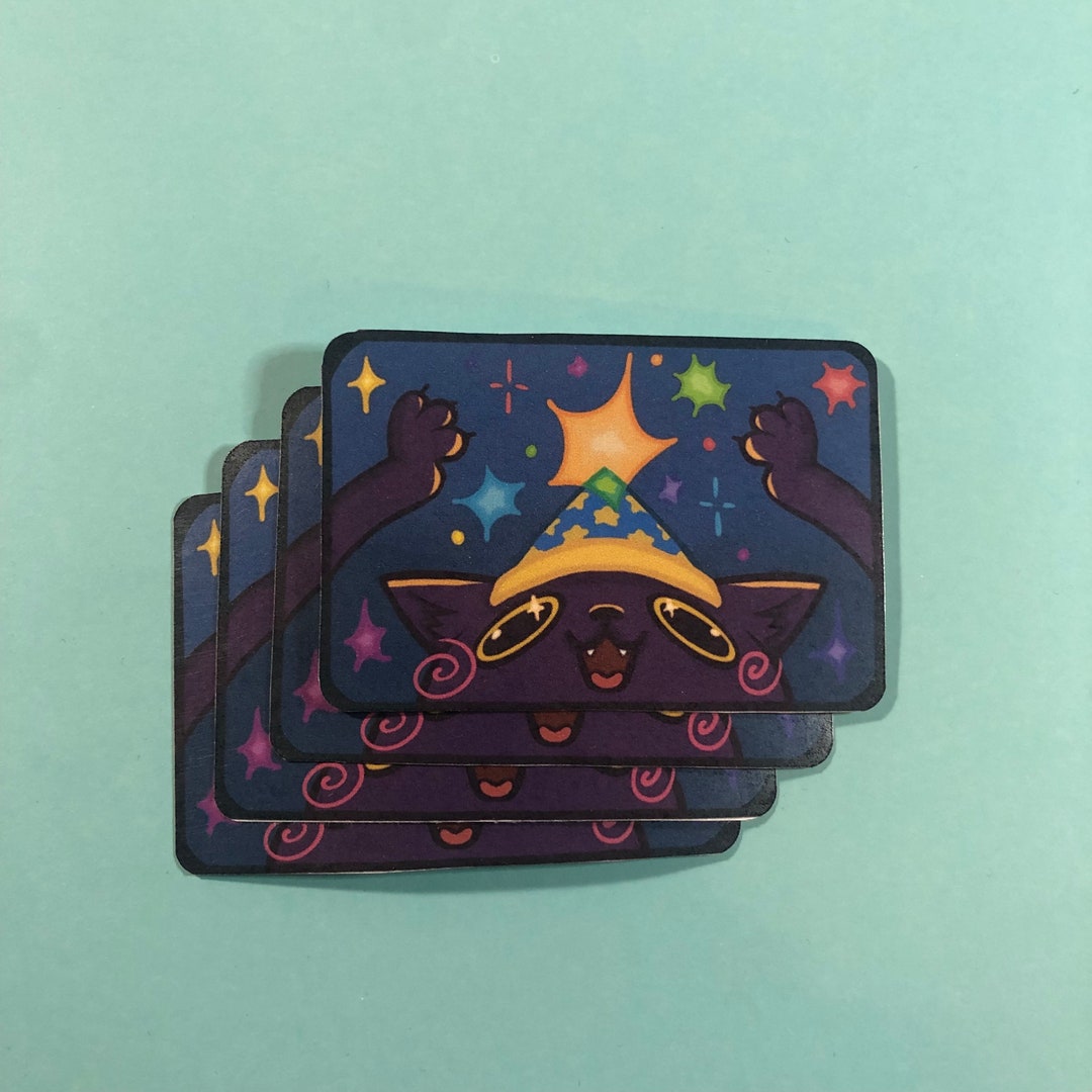 Sparkle Wizard Black Cat omelet STICKER - Etsy