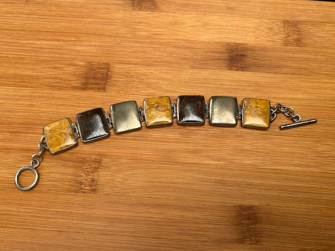 Silpada Sterling Silver Pyrite Bronzite Jasper Bracelet - Etsy