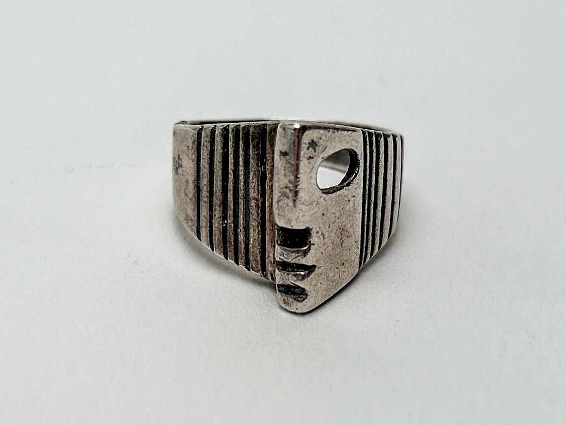 Modernist Cubist Picasso-style Mask Sterling Silver Ring - Etsy