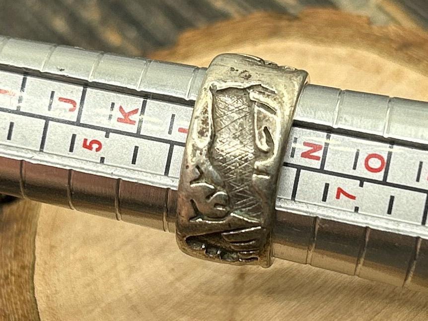 Vintage Native American Storyteller Ring With Bison Hallmark, Sterling ...