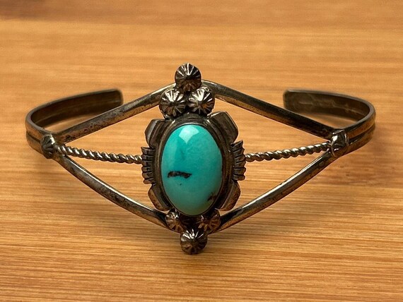 Vintage Marie B. Navajo Sterling Silver Turquoise Cuf… - Gem