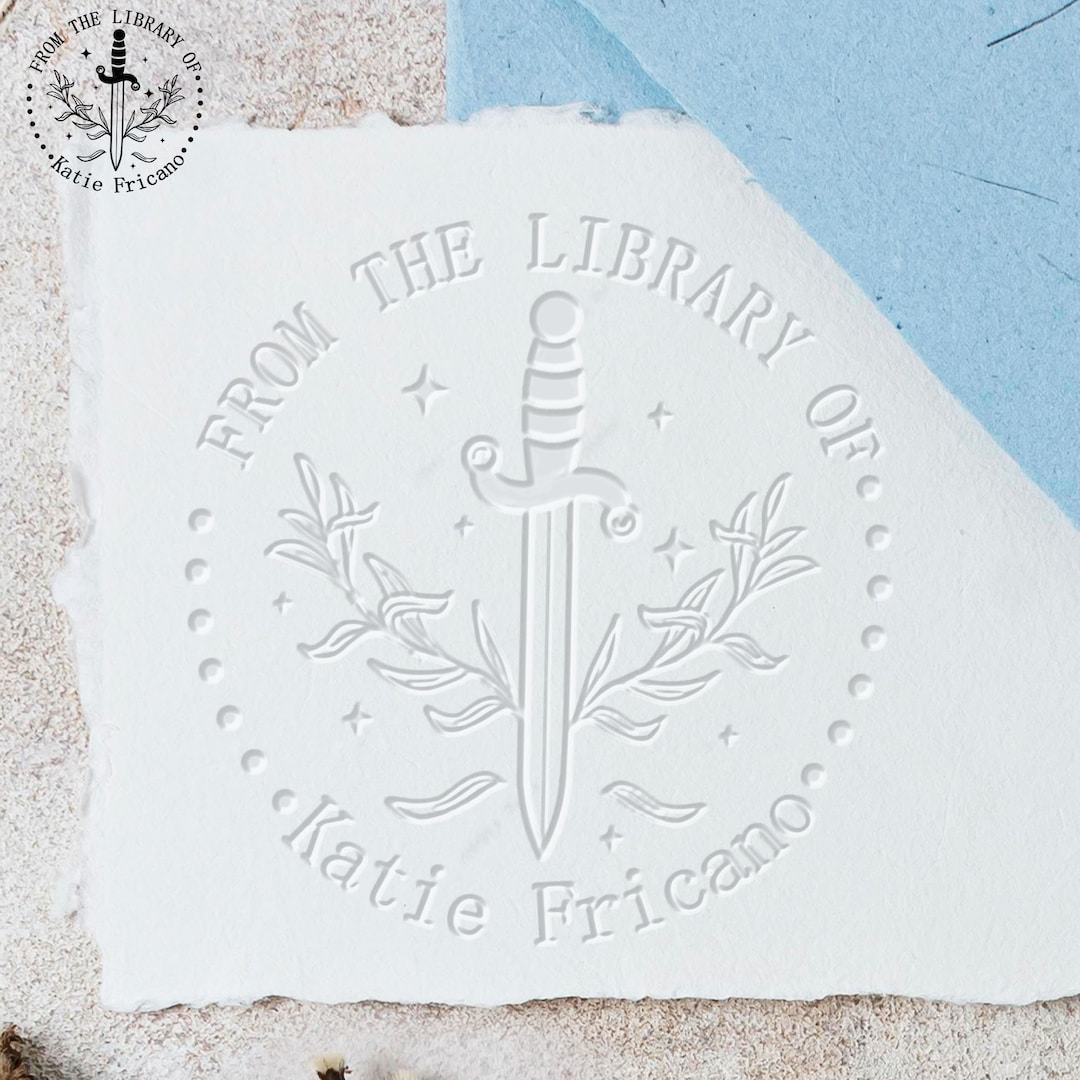 Sword Book Embosser Custom With Your Name , Sword Library Embossing ...