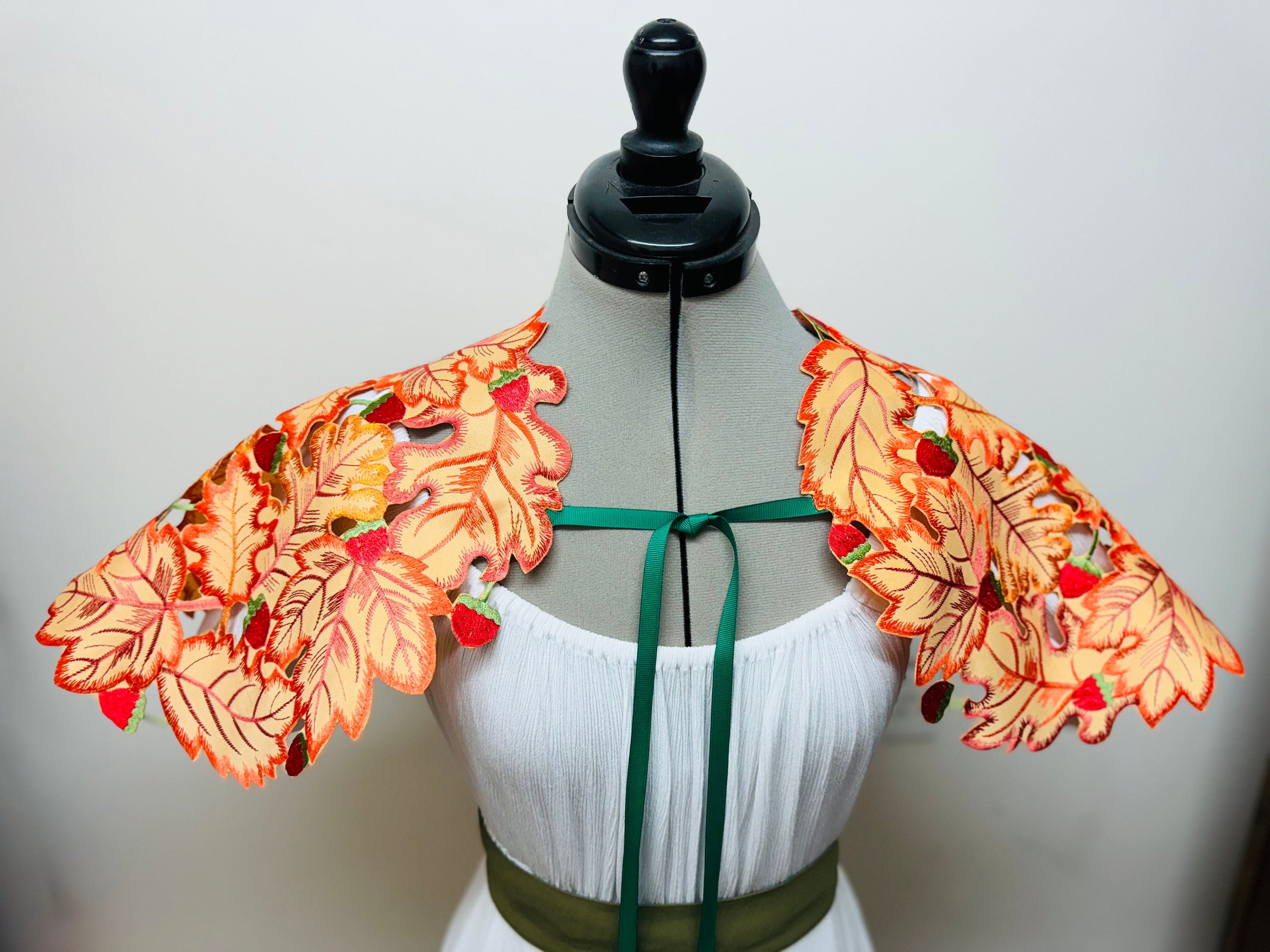 Embroidered Strawberry Cottage Core Spring, Fairy Cape , Fae Cape ...