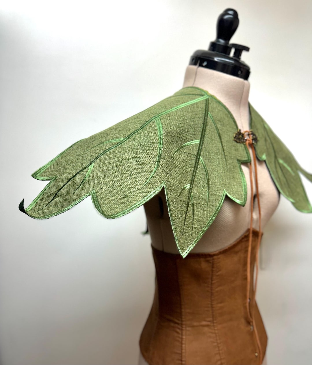 Green , Elven Leaf Capelet, Elven Ranger Fall Leaf Caplet Druids,dryads ...