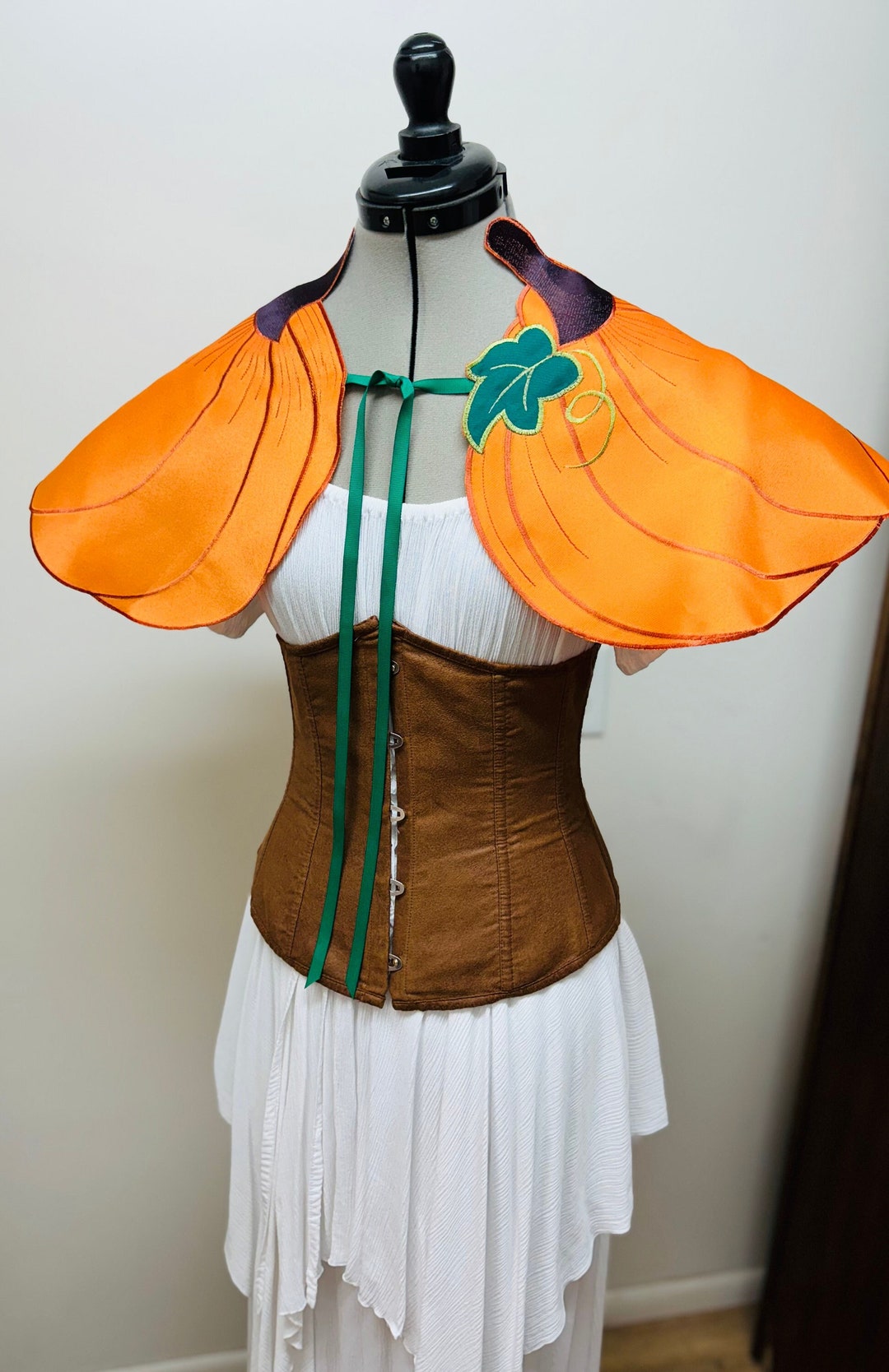 Embroidered, Orange,pumpkin Cape, Fall Fairy Capelet, Cinderella, Fairy ...