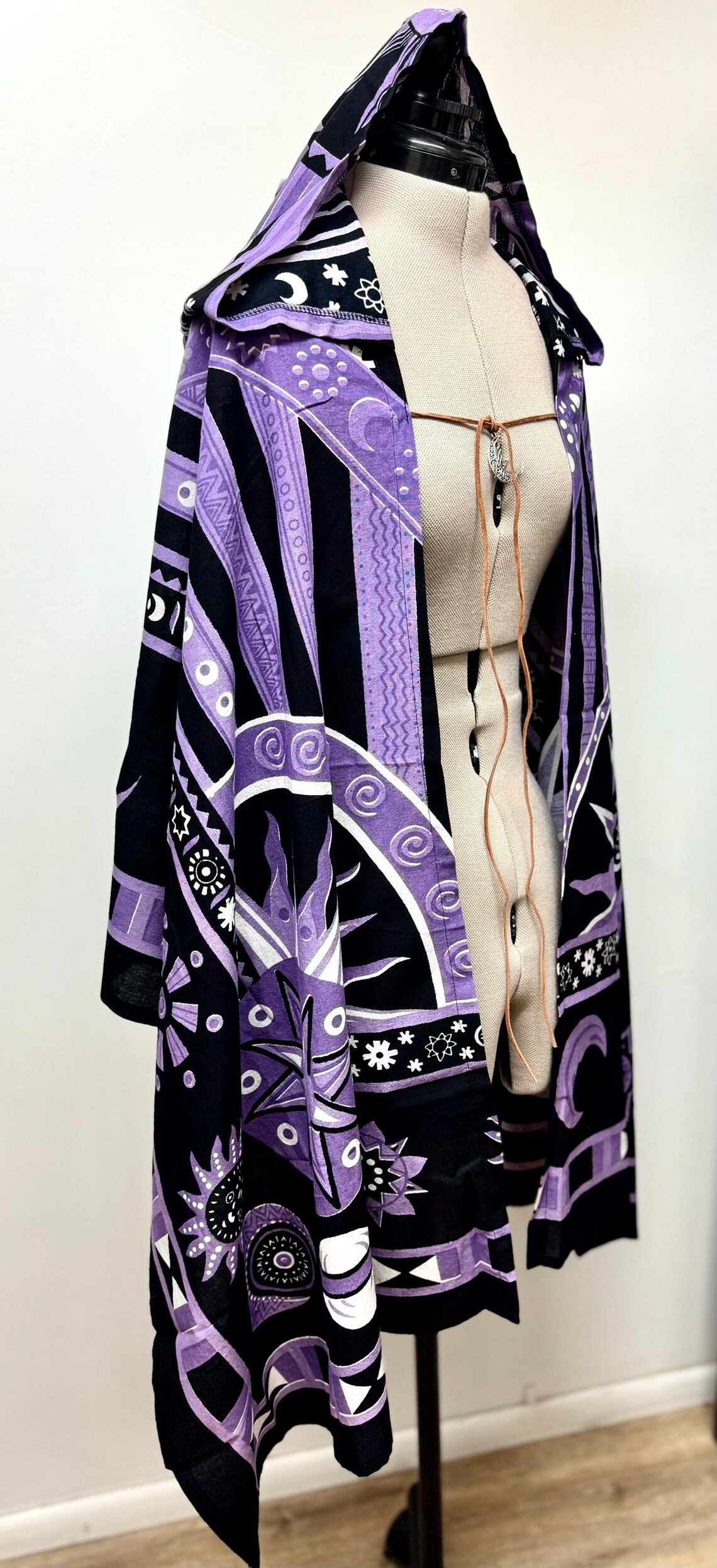 Short,gothic Purple, Black ,cosmic, Celestial Sun & Moon Festival Cloak ...
