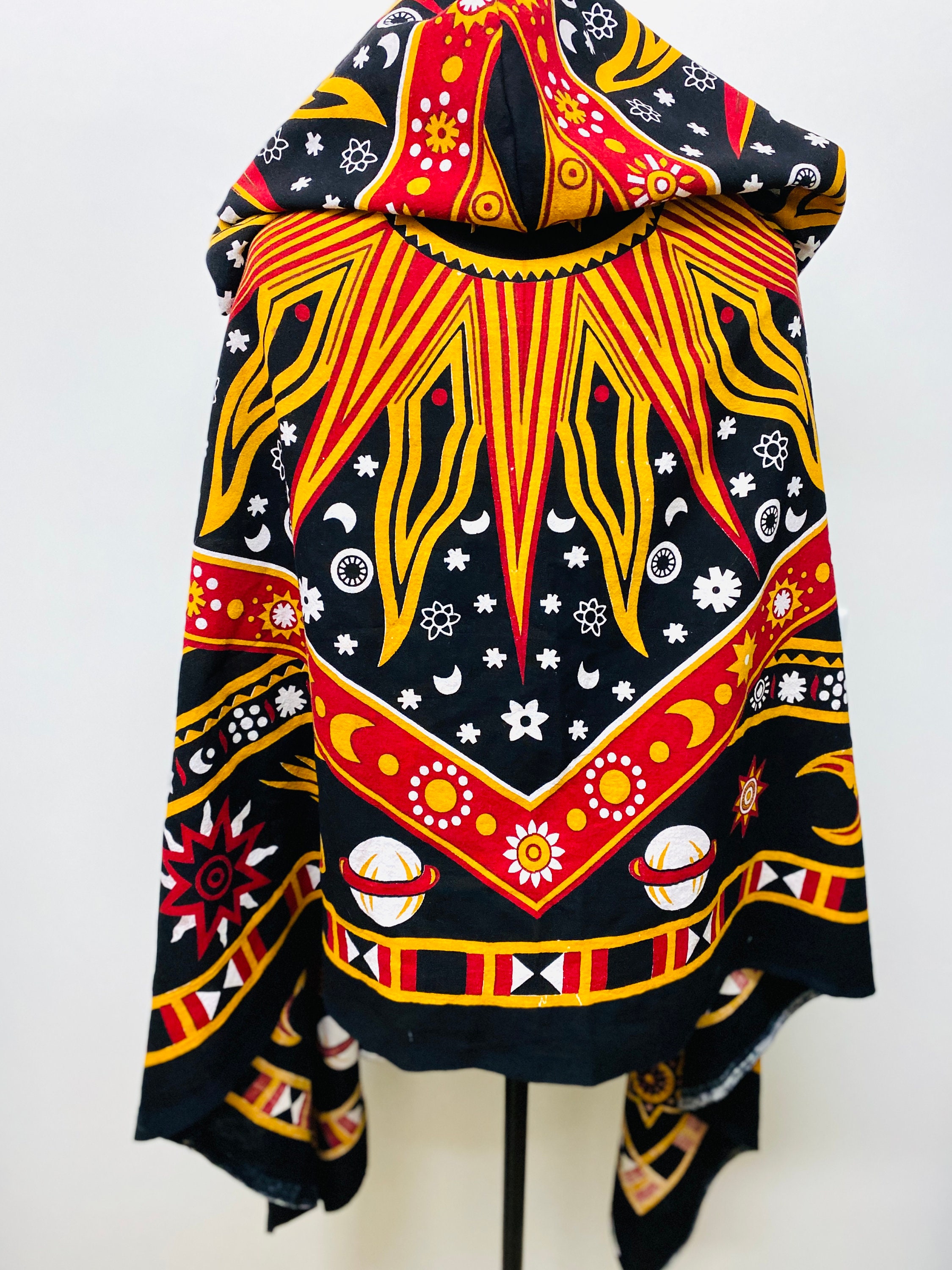 Boho, Hippy, Cosmic, Celestial Sun and Moon Festival Cloak, Sun Cover ...