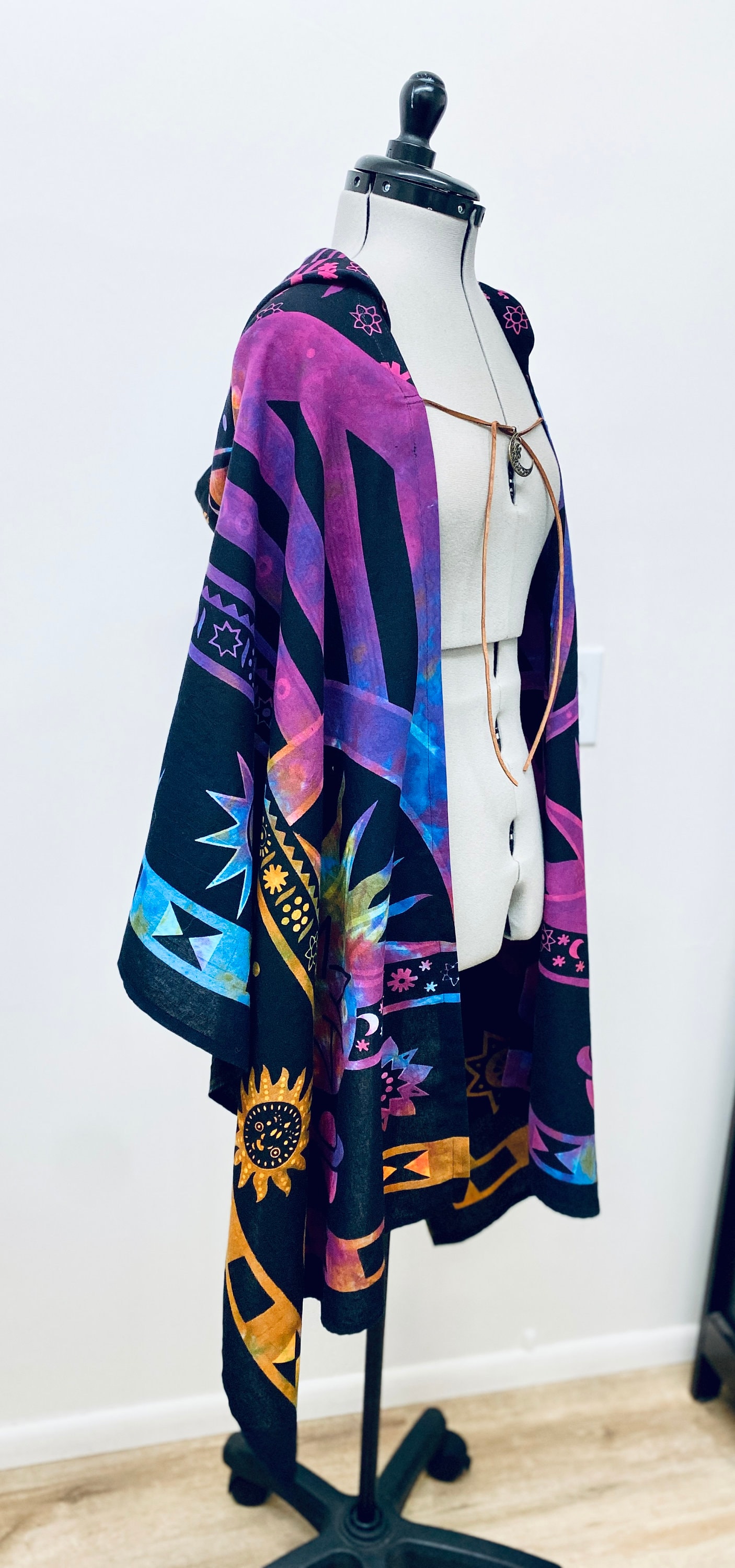 Boho, Hippy, Cosmic, Tie Dye ,celestial Sun and Moon Festival Cloak ...