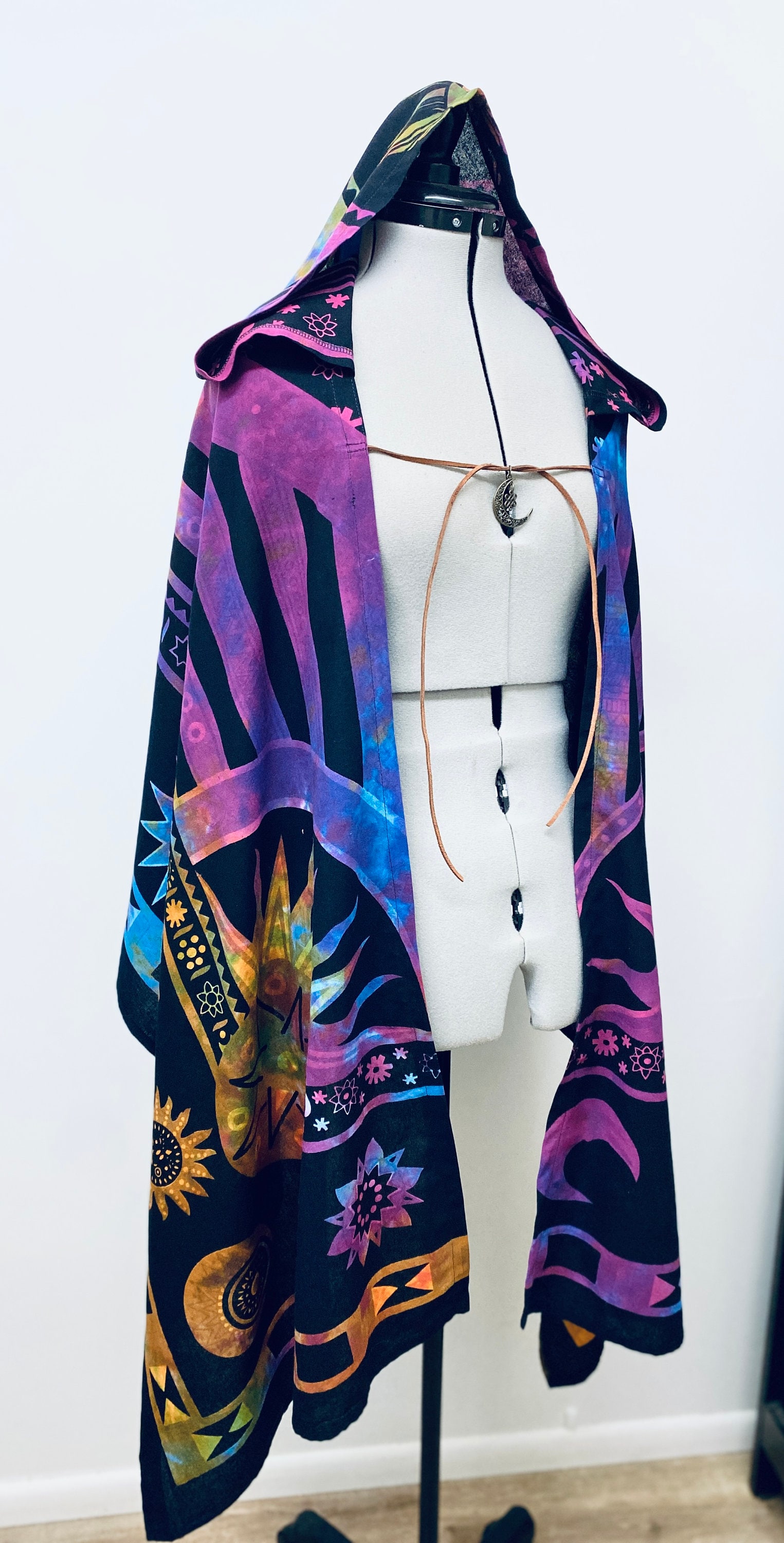Boho, Hippy, Cosmic, Tie Dye ,celestial Sun and Moon Festival Cloak ...