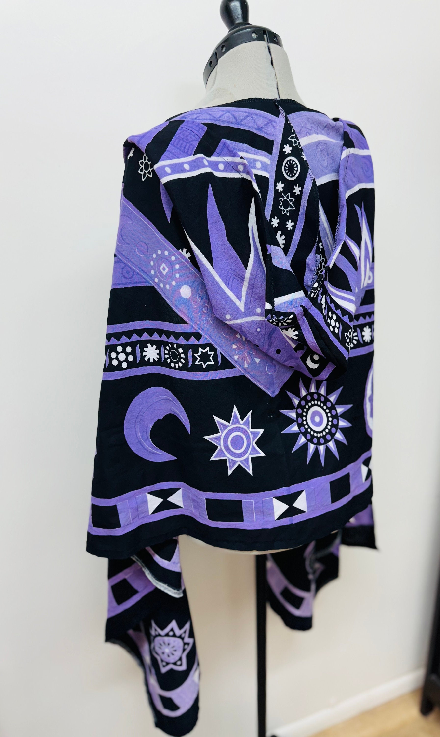 Gothic Purple, Black ,cosmic, Celestial Sun & Moon Festival Cloak, Sun ...