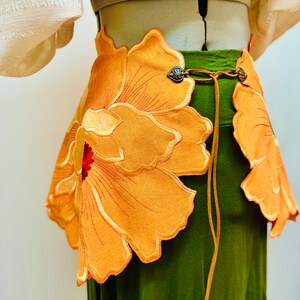 Embroidered Spring,large Flower Fairy Skirt , Spring Fae Floral Wrap ...