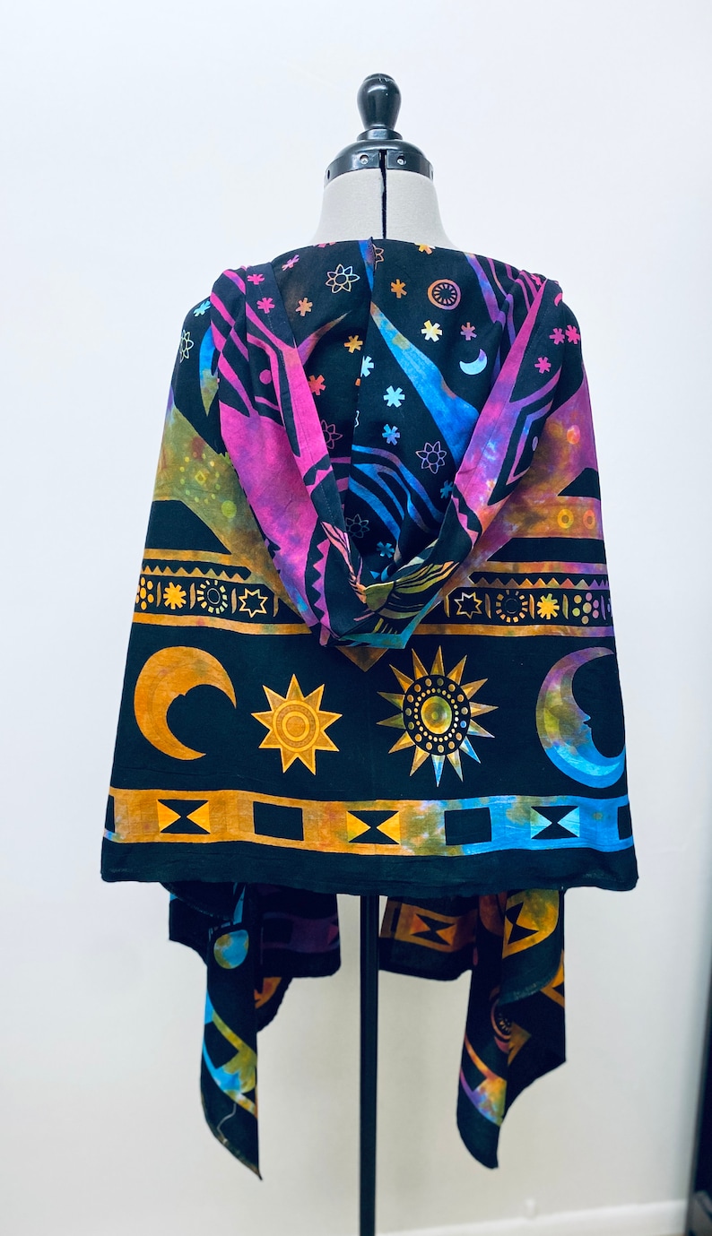 Boho, Hippy, Cosmic, Tie Dye ,celestial Sun and Moon Festival Cloak ...