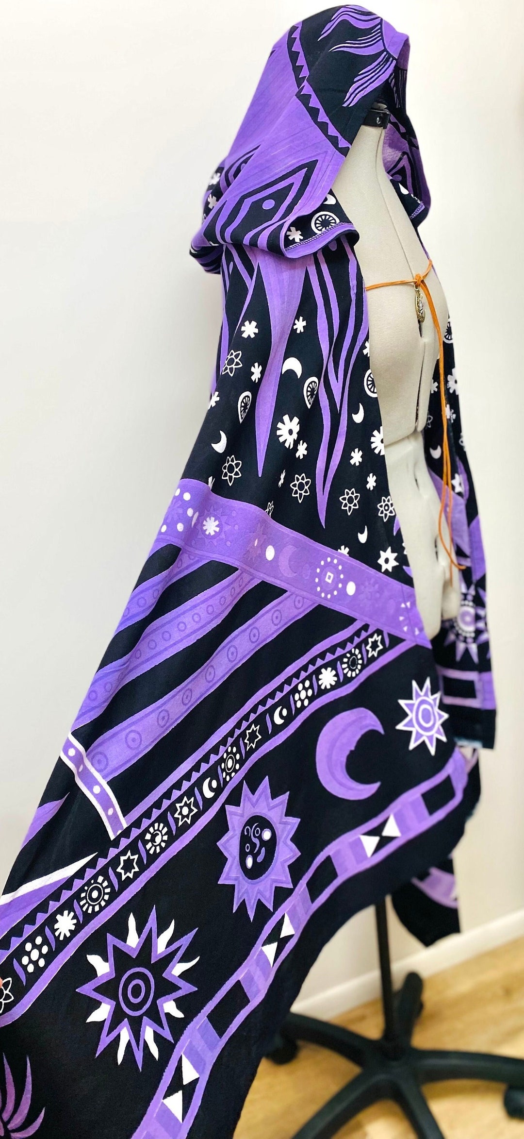 Gothic Purple, Black ,cosmic, Celestial Sun & Moon Festival Cloak, Sun ...