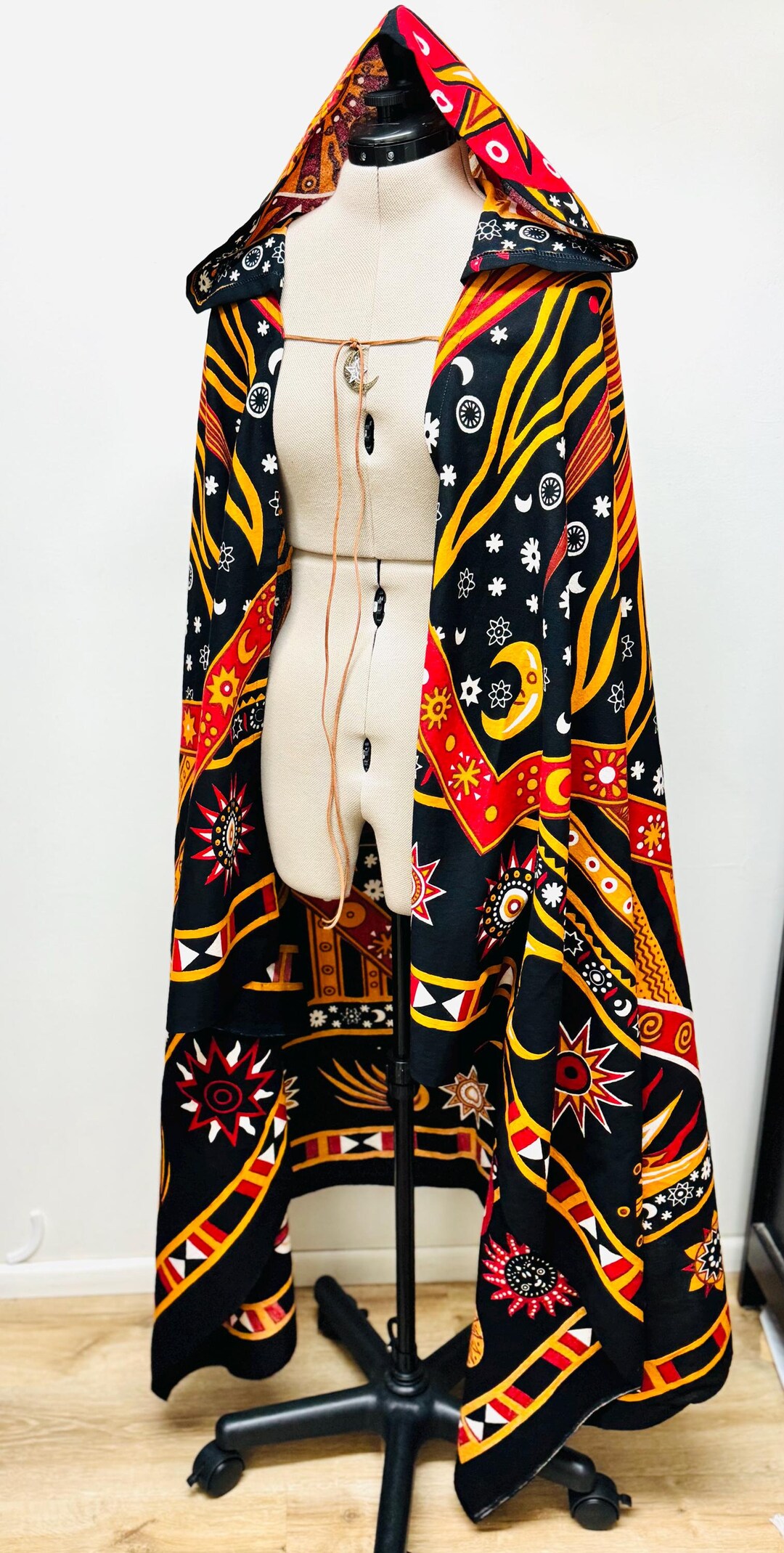 Long,boho, Hippy, Cosmic, Celestial Sun and Moon Festival Cloak ...