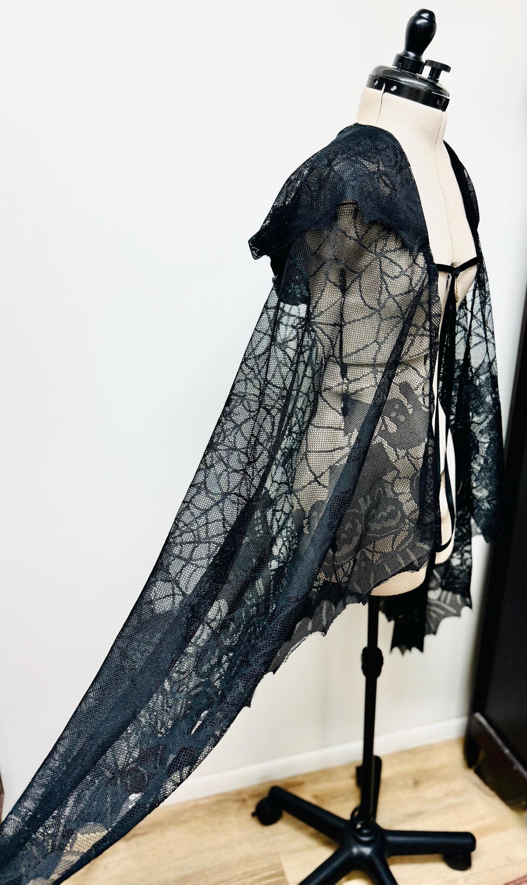 Black Lace, Gothic, Spiderweb Cloak, Gothic Wedding Cloak, Gothic ...