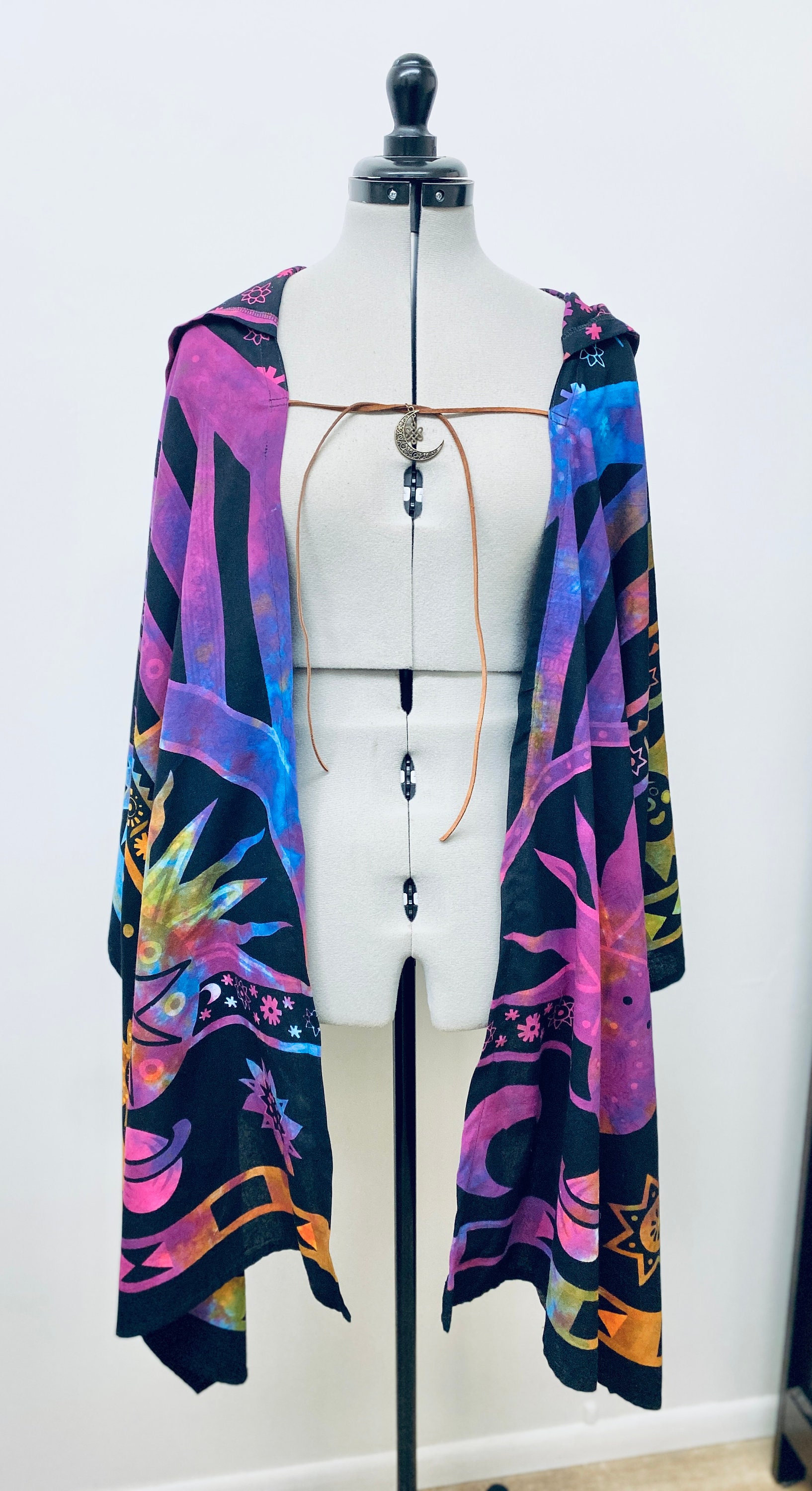 Boho, Hippy, Cosmic, Tie Dye ,celestial Sun and Moon Festival Cloak ...