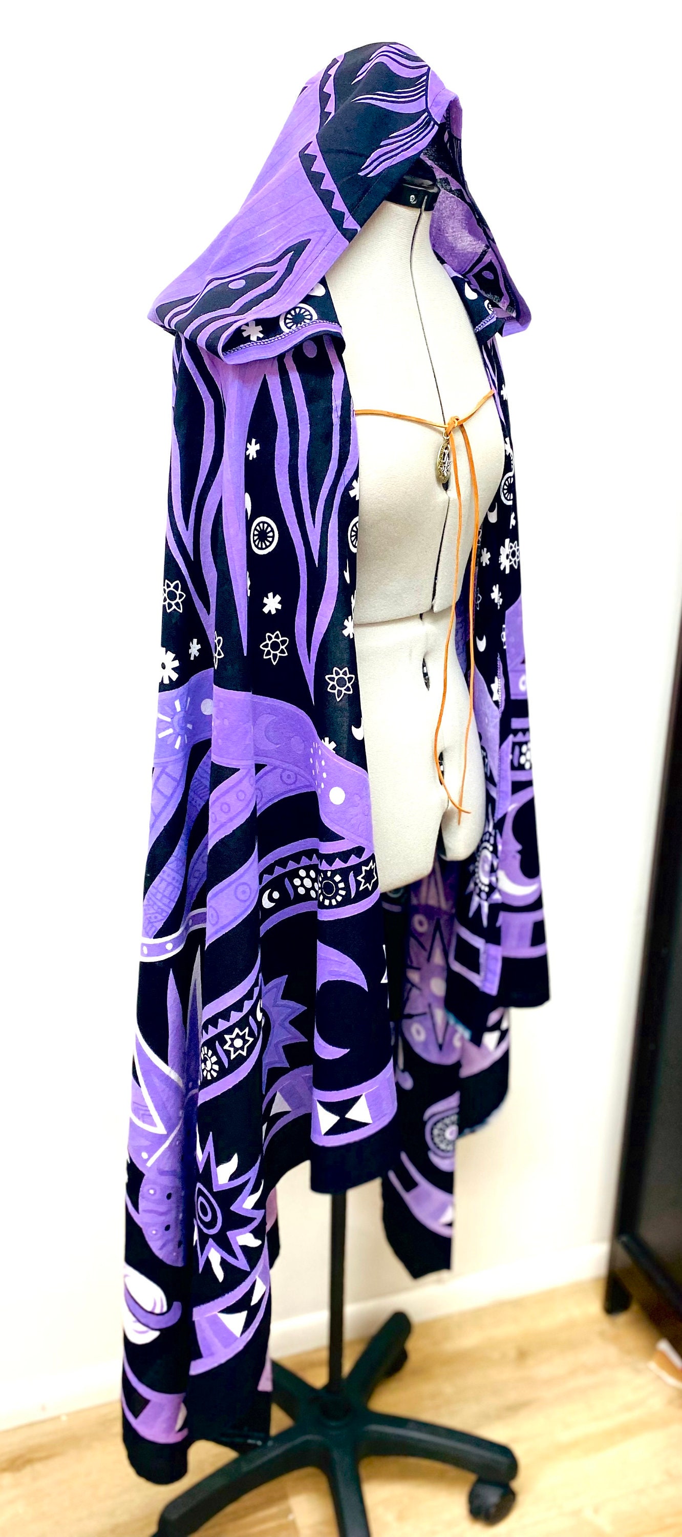 Gothic Purple, Black ,cosmic, Celestial Sun & Moon Festival Cloak, Sun ...