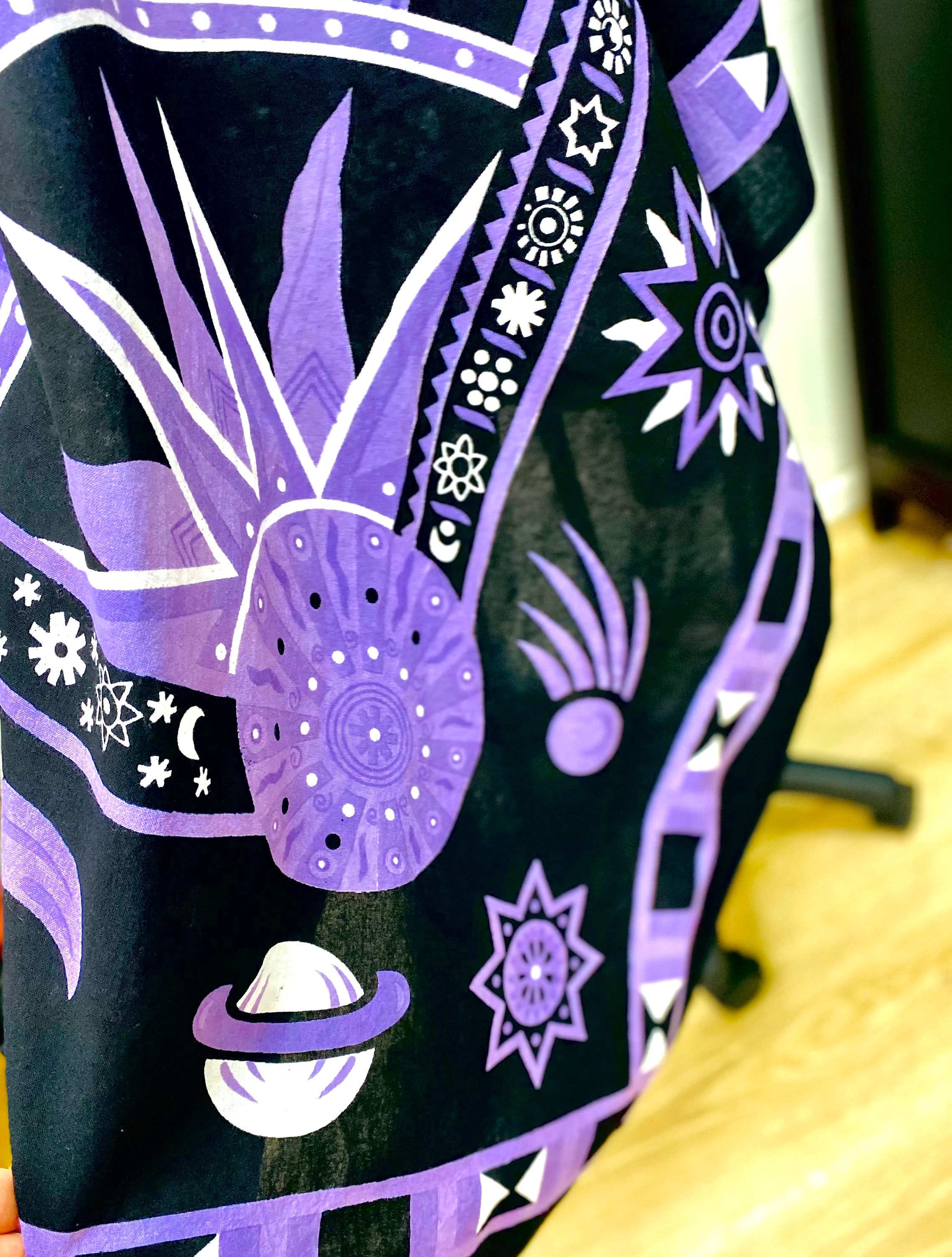 Gothic Purple, Black ,cosmic, Celestial Sun & Moon Festival Cloak, Sun ...