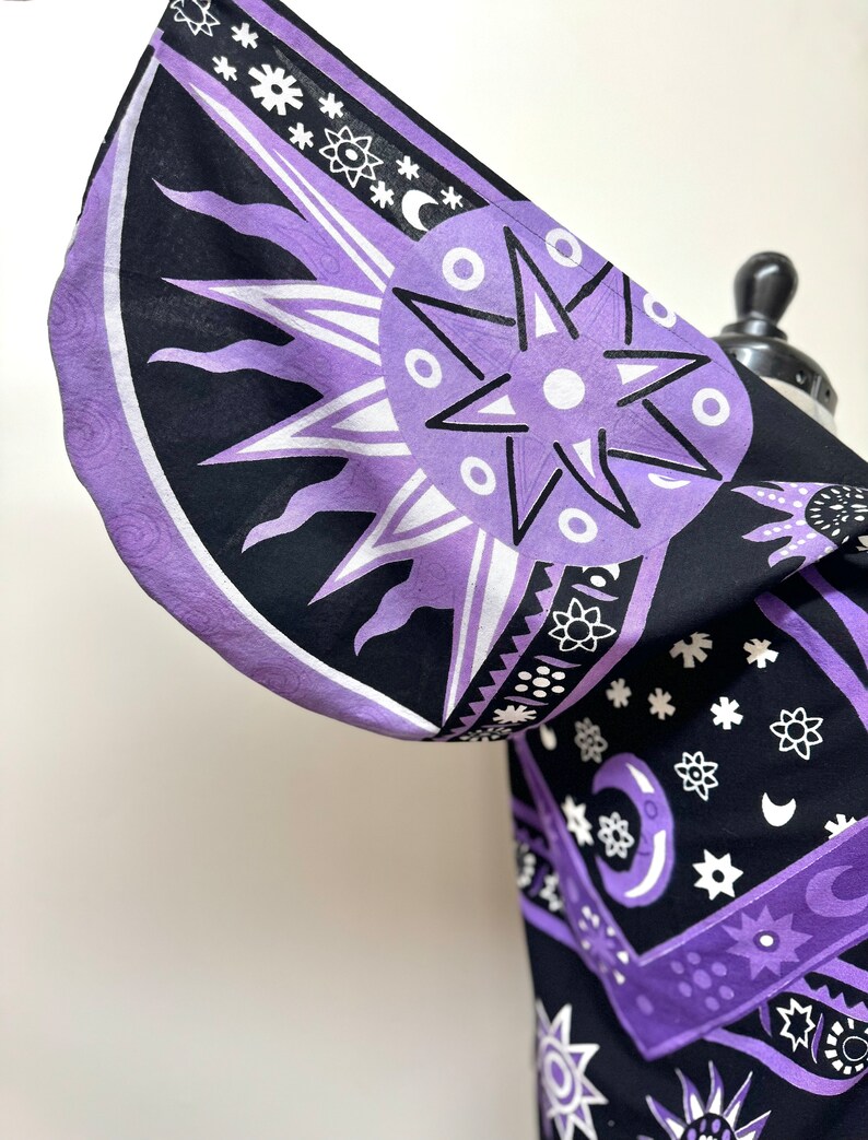 Starburst Gothic Purple, Cosmic, Celestial Sun & Moon Festival Cloak ...