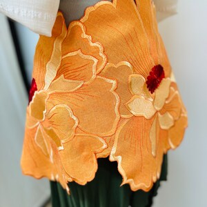 Embroidered Spring,large Flower Fairy Skirt , Spring Fae Floral Wrap ...