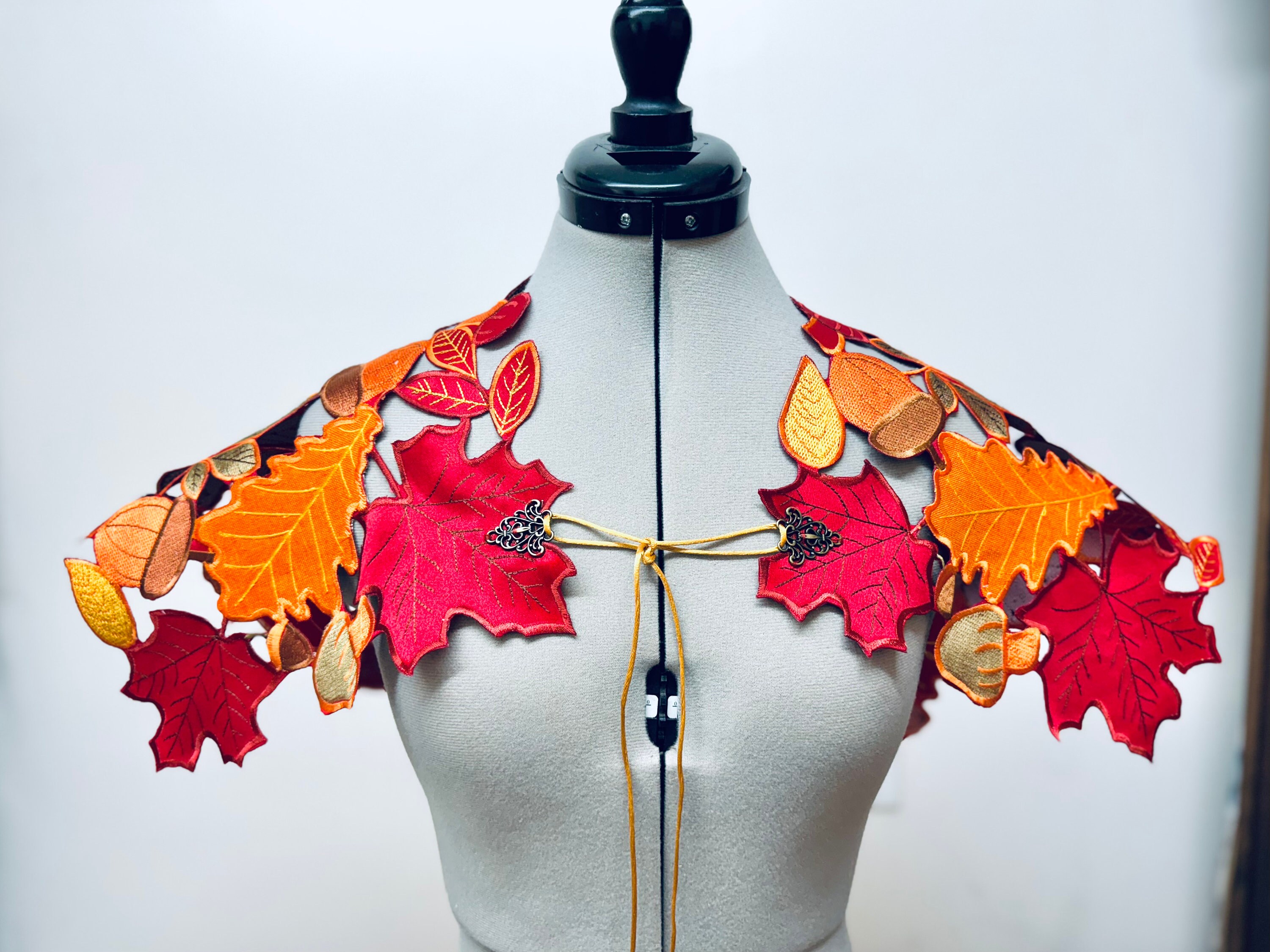 Mushroom, Fall Leaf Fairy Capelet, Spring Fae , Fairy Wing Friendly ...