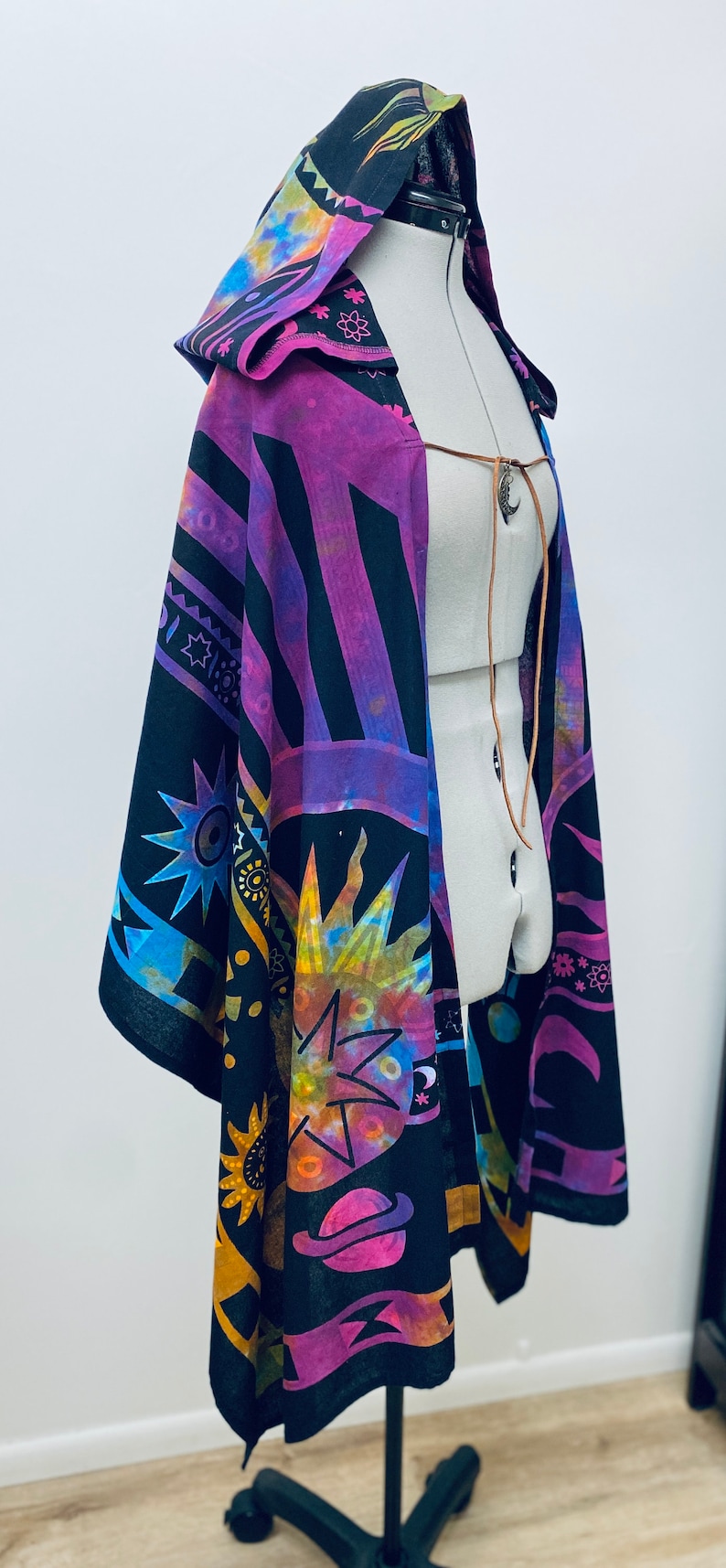 Boho, Hippy, Cosmic, Tie Dye ,celestial Sun and Moon Festival Cloak ...