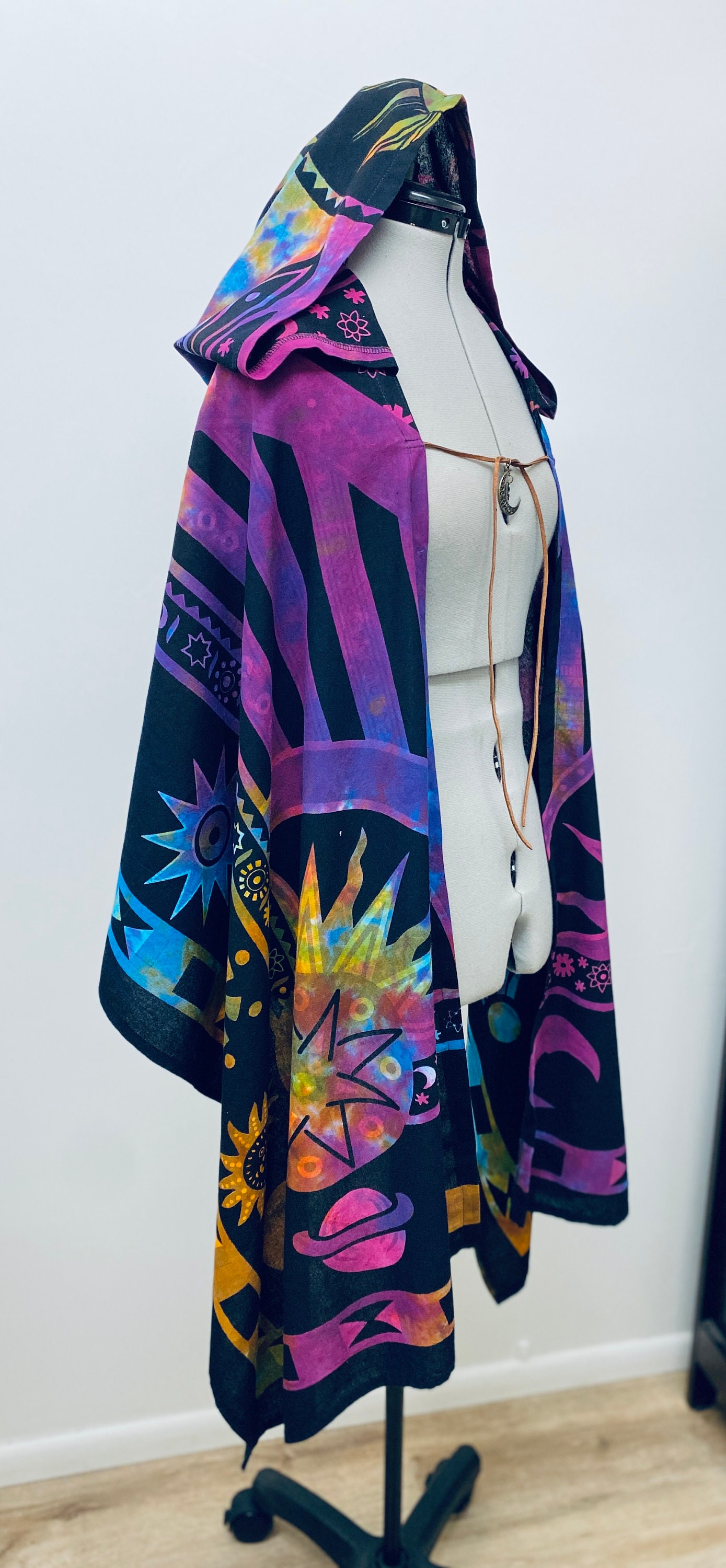 Boho, Hippy, Cosmic, Tie Dye ,celestial Sun and Moon Festival Cloak ...