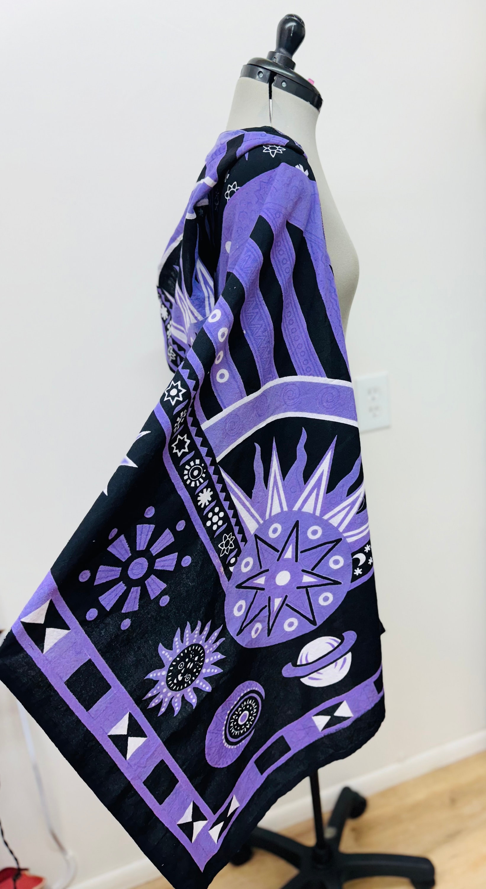 Gothic Purple, Black ,cosmic, Celestial Sun & Moon Festival Cloak, Sun ...