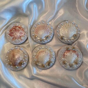 Shell and Pearl Compact Mirror - Etsy