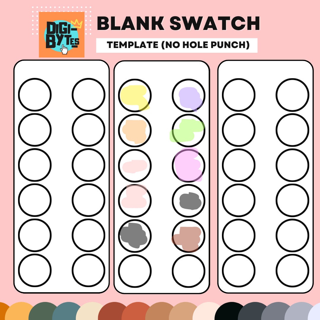 Blank Color Swatch Template: DIY Printable (digital PDF) - Etsy