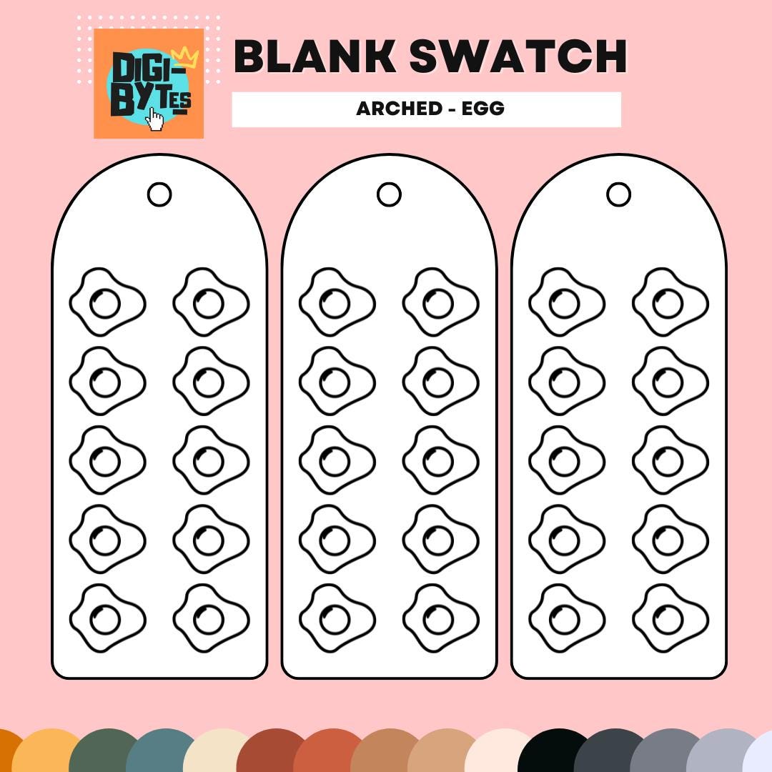 Arched Egg Blank Swatch Template: DIY Color Swatch (digital PDF) - Etsy