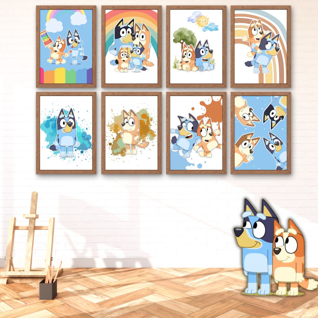 Bluey Cartoon Digital Wall Art Impressão de parede Download digital ...