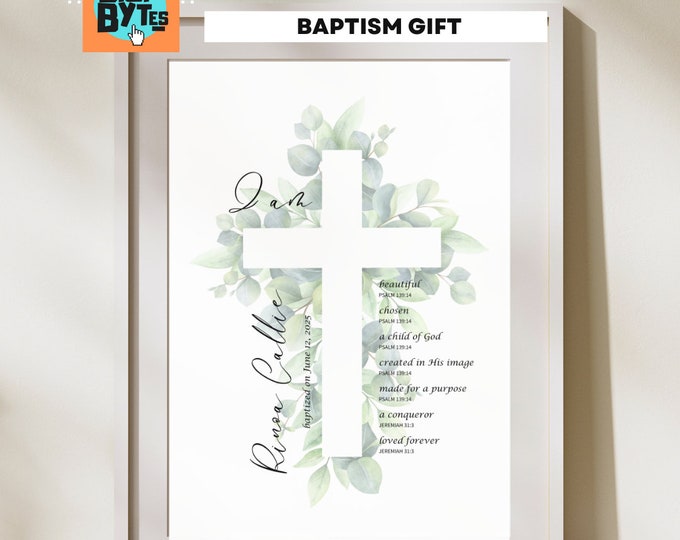 Baptism Gift Girl, Personalized PRINTABLE, Baby Girl Gift, Boho Nursery ...