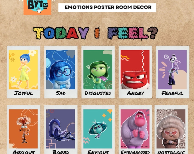 Today I Feel Png | Inside Out Characters | Cartoon Emotions Posters ...