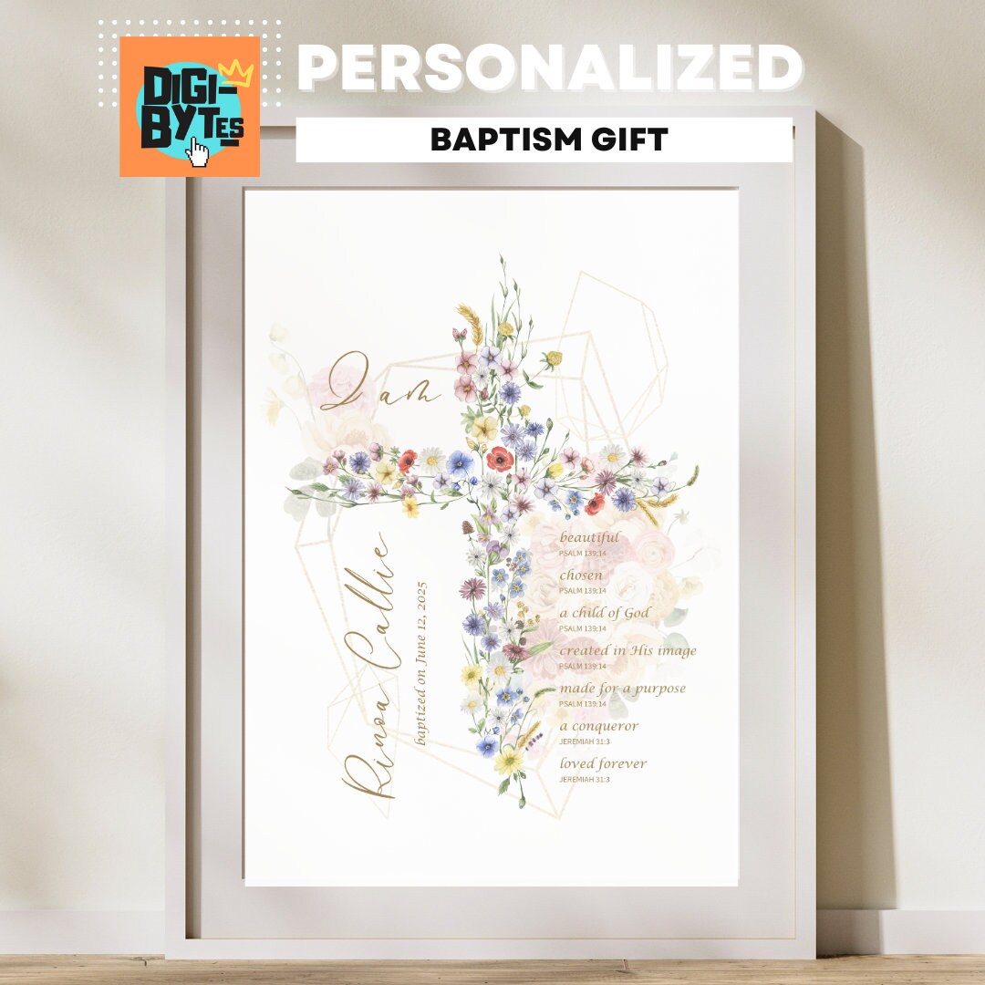 Baptism Gift Girl, Personalized PRINTABLE, Baby Girl Gift, Nursery Wall ...