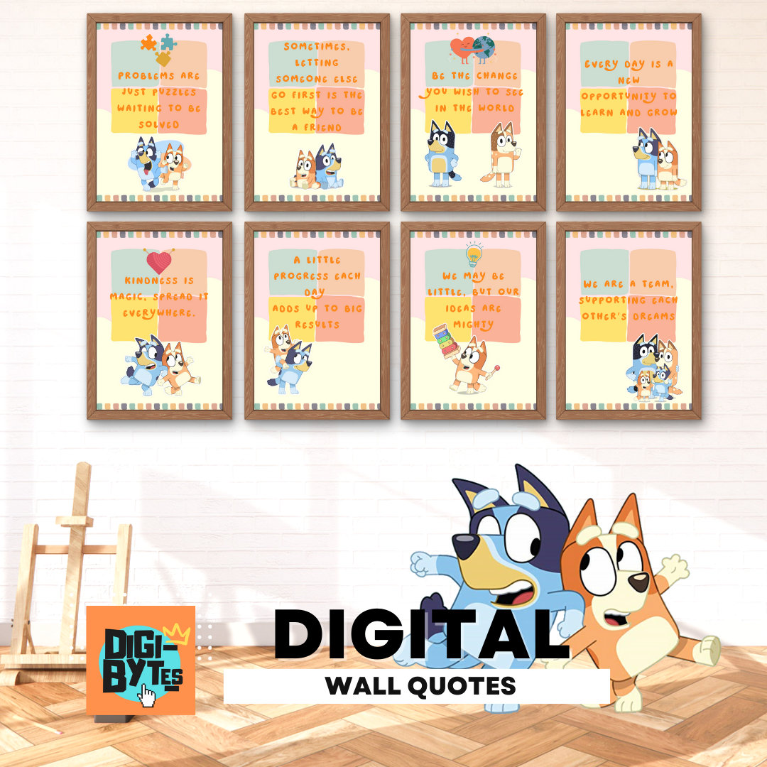 Bluey Quote Wall Art for Nursery/classroom, Bundle of 8 Instant ...
