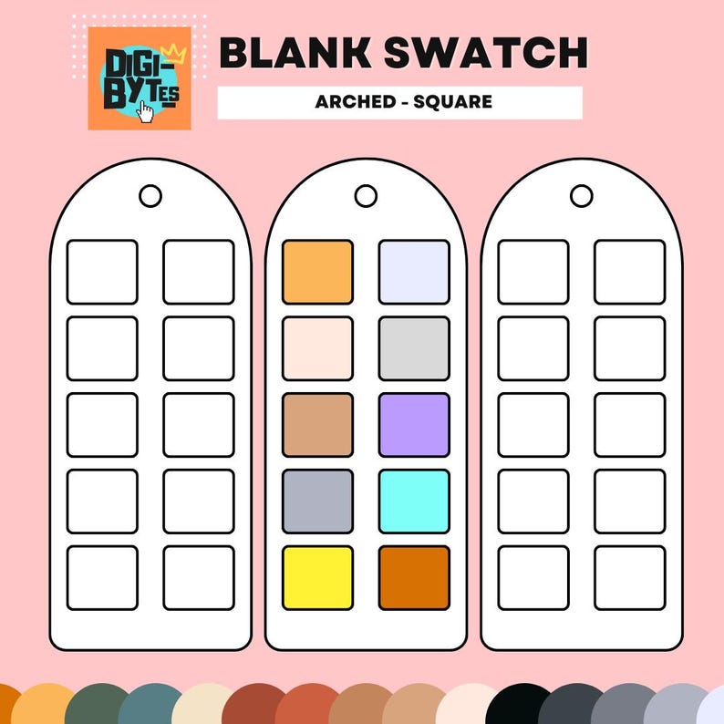 Arched Square Blank Swatch Template: DIY Color Chart (PDF) - Etsy