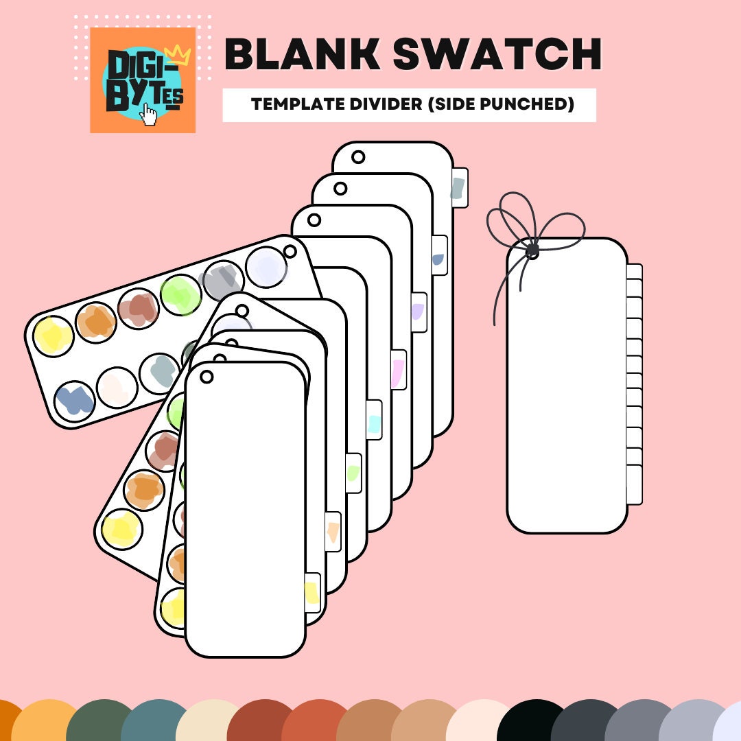 Digital PDF Blank Swatch Template Divider | DIY Single Page Color ...