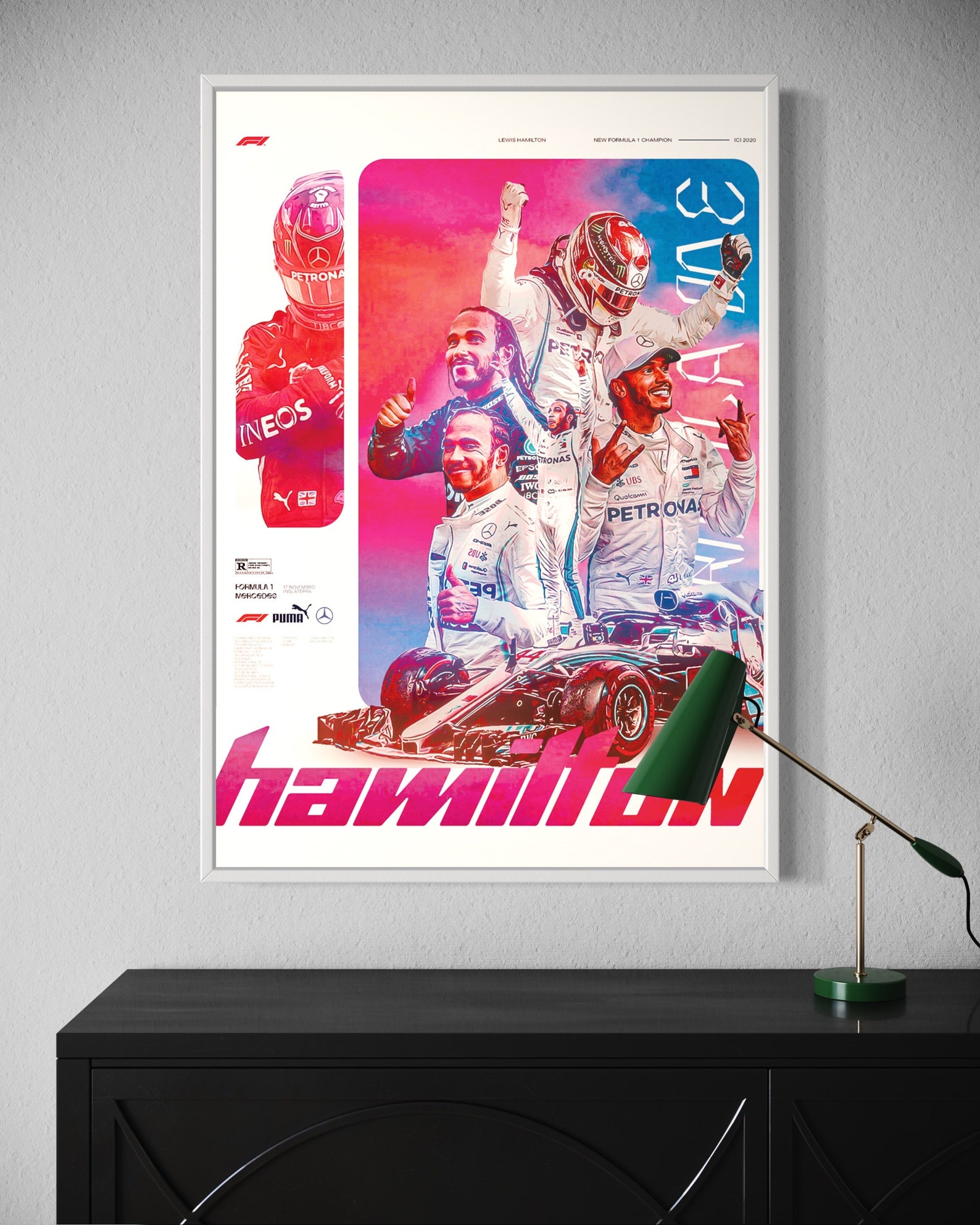 Lewis Hamilton Poster, Formula 1 Champion, Racing Legend, Wall Art ...